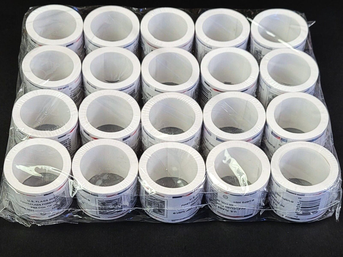 100 Forever Stamps U.S. Flags - Coil of 100 (1 Roll) – SafeStamps